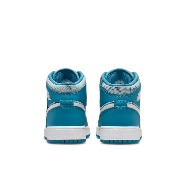JORDAN 1 Mid "washed Denim - Blue/white