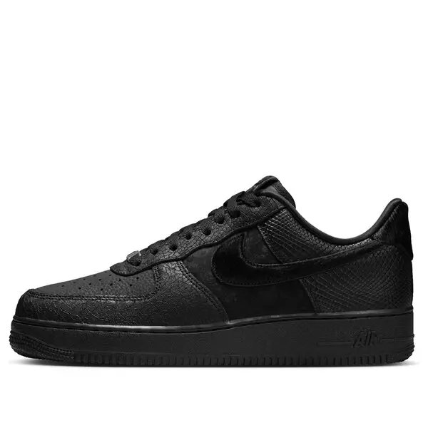 Nike Force 1 Low 3x Celebration Black Textured Sneakers - Black/black