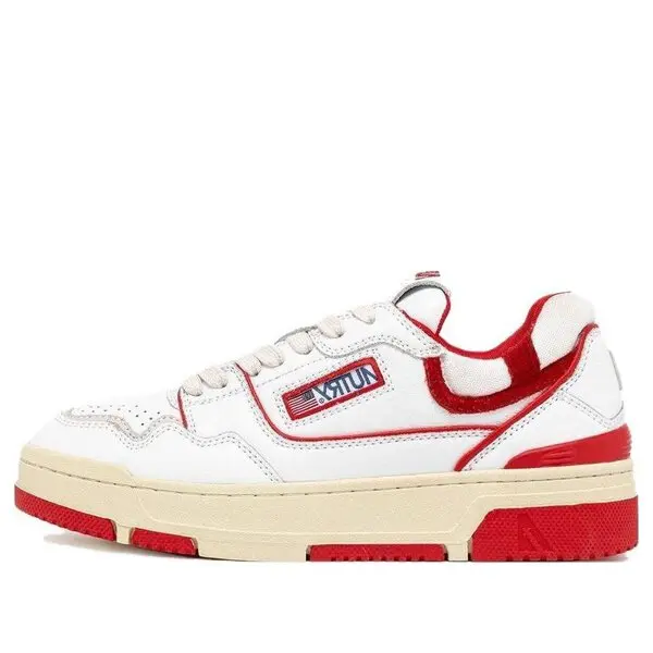 AUTRY Clc Leather Sneakers - White/red