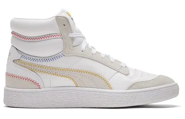 PUMA Ralph Sampson Mid Top Sneakers - White/gray/yellow
