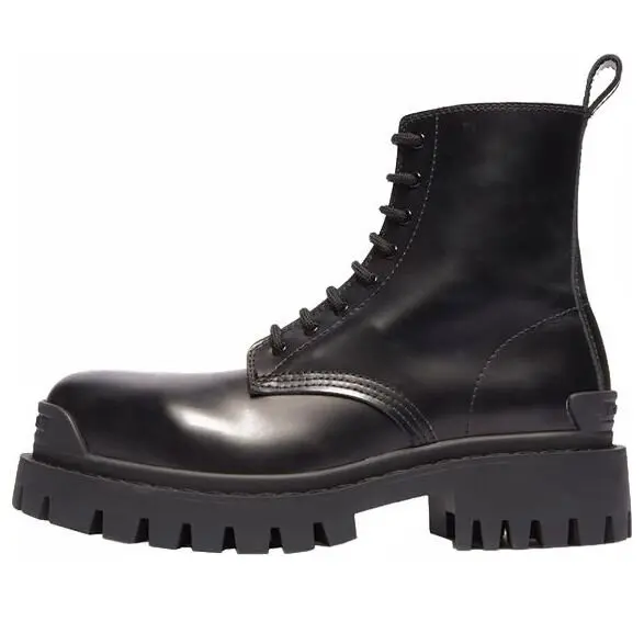 Balenciaga Strike Lace-up Boots - Black