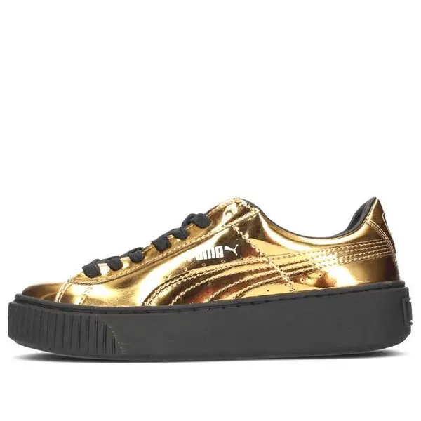 PUMA Basket Platform Metallic Sneakers - Gold