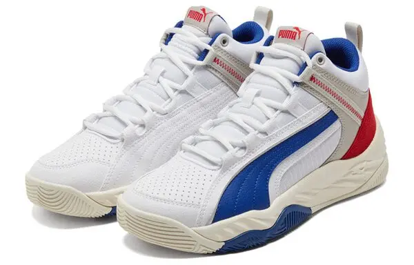 PUMA Rebound Future Evo Mid Top Sneakers - White/blue/red