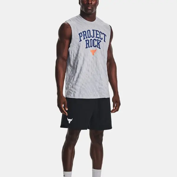 Under Armour Project Rock Sleeveless Tank - Grey/blue/orange