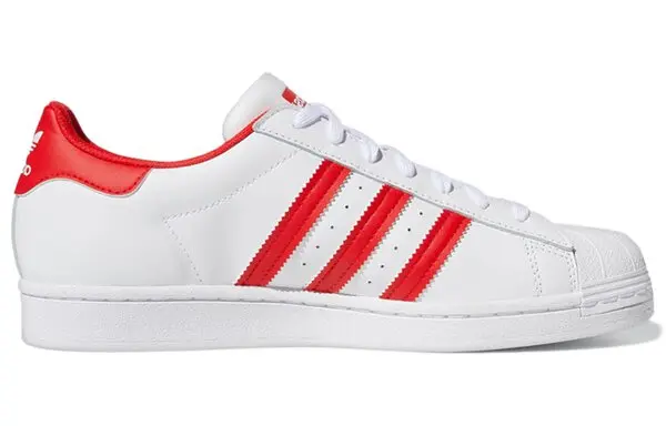 Adidas Superstar Casual Lace-up Sneakers - White/red