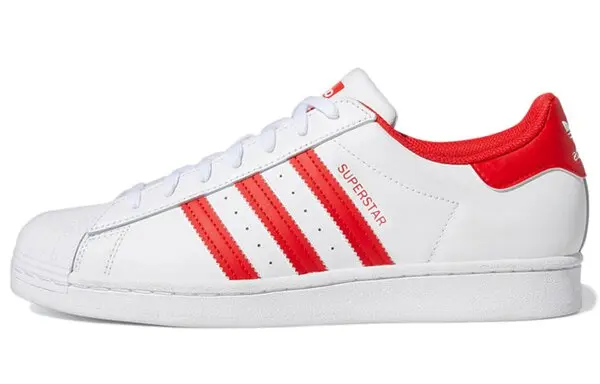 Adidas Superstar Casual Lace-up Sneakers - White/red