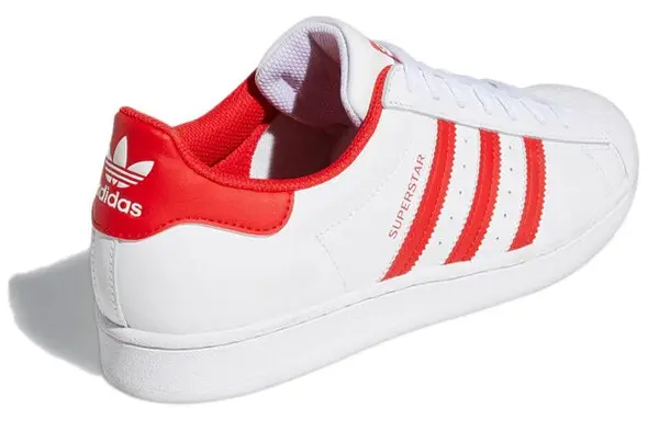 Adidas Superstar Casual Lace-up Sneakers - White/red