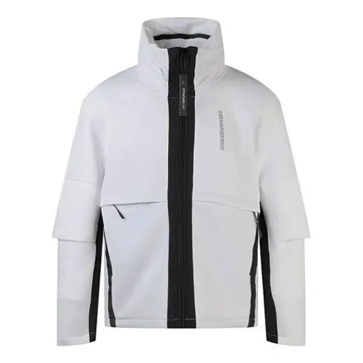 JORDAN Engineered Colorblock Stand Collar Jacket - White