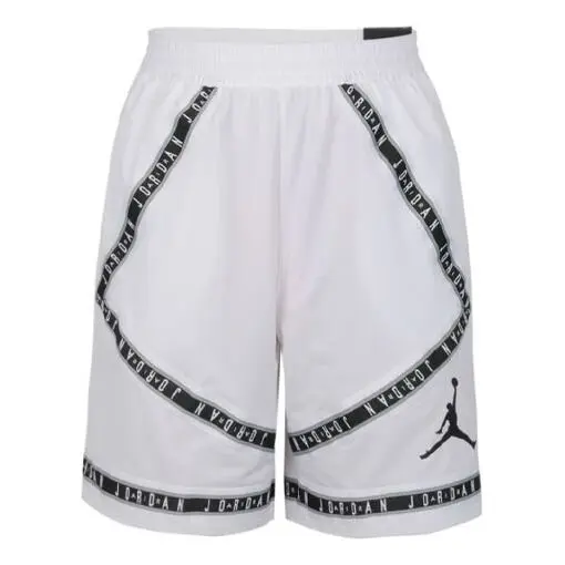 JORDAN Air Alphabet Sports Basketball Shorts - White