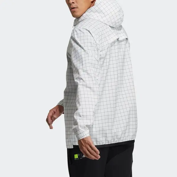 Adidas Wnd Sports Plaid Windproof Hooded Jacket