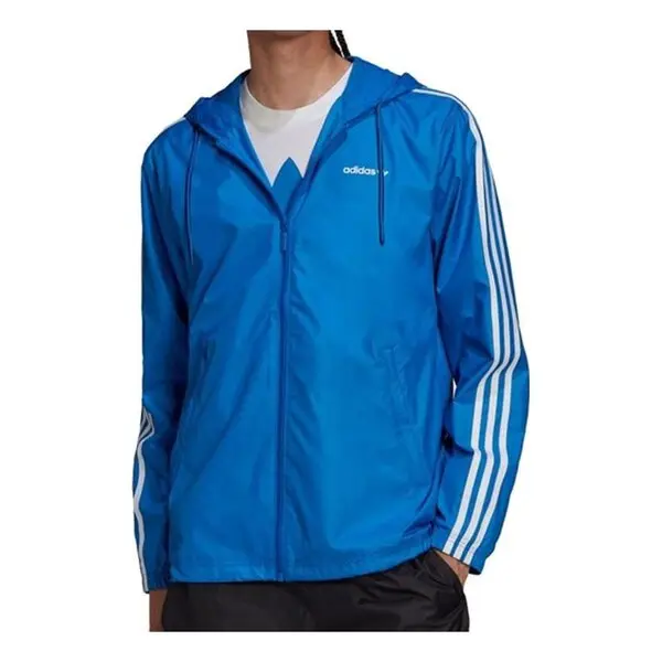 Adidas Hooded Zipper Jacket With Logo Stripes - Multi-color