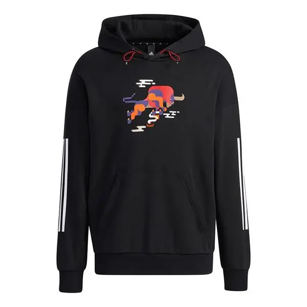 Adidas Cny Gfx Hs Logo Printing Sports Pullover - Black