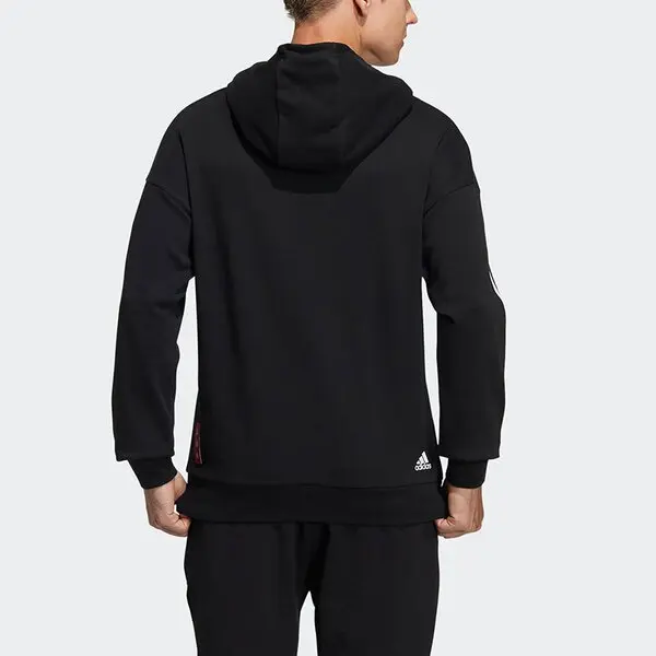 Adidas Graphic Print Pullover Hoodie - Black