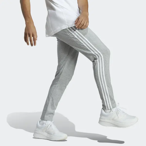 Adidas Essentials Single Jersey Asia Sizing Tapered Open Hem 3-stripes Pants