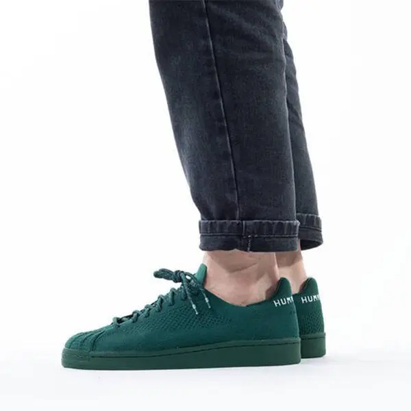 Adidas X Pharrell Superstar Primeknit "dark " Sneakers - Green