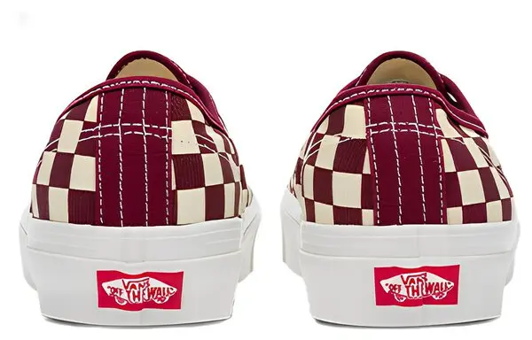 VANS Style 44 Checked Low Top Sneakers - White/red