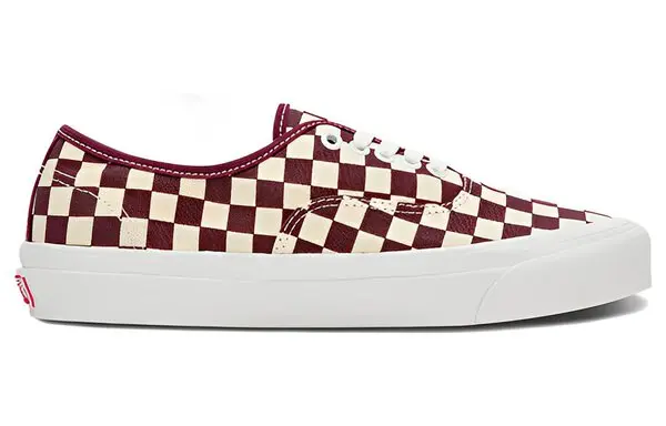 VANS Style 44 Checked Low Top Sneakers - White/red