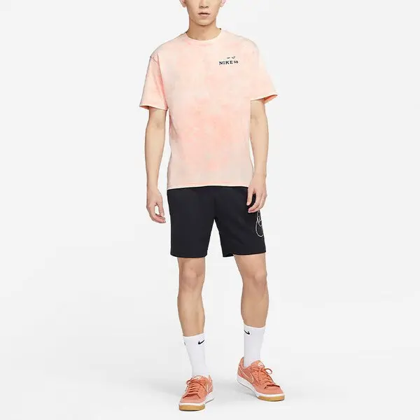 Nike Skateboard Back Printing Washed Sports Skateboard Short Sleeve