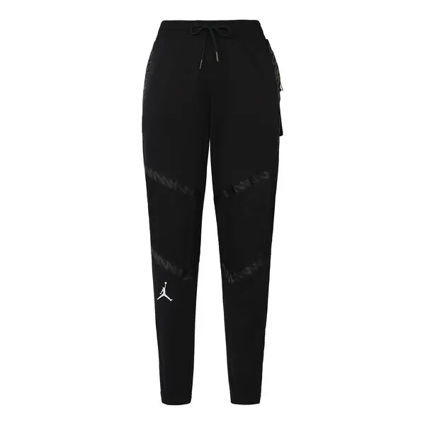 JORDAN Dri-fit Zion Big Pocket Patchwork Print Knit Sports Bundle Feet Pants - Black