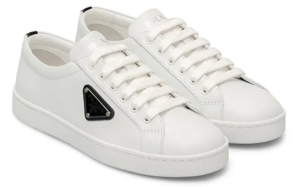 Prada Leather Lace-up Sneakers