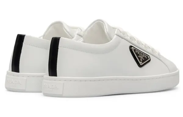 Prada Leather Lace-up Sneakers