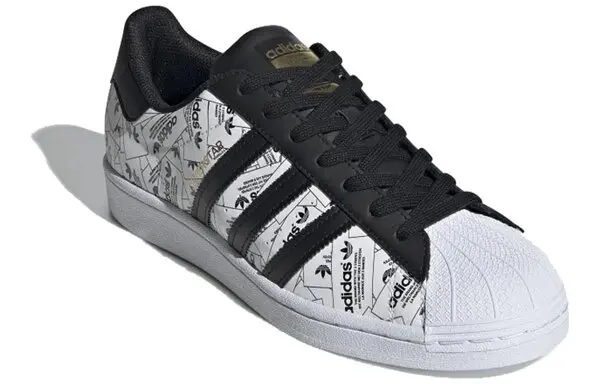 Adidas Superstar "label Collage" Low Top Sneakers - Cloud White/core Black