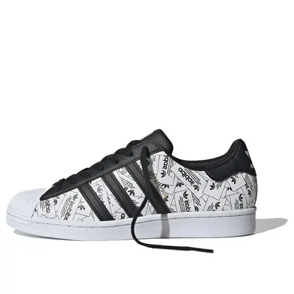Adidas Superstar "label Collage" Low Top Sneakers - Cloud White/core Black