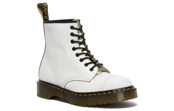 Dr. Martens 1460 Bex Made In England Cap Toe Lace Up Boots - White
