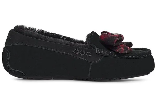 UGG Ansley Plaid Bow Moccasin - Black