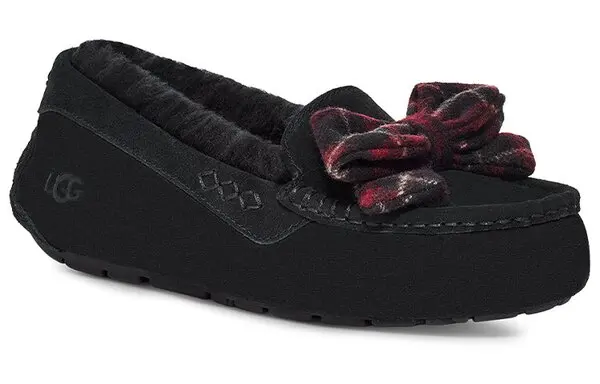 UGG Ansley Plaid Bow Moccasin - Black
