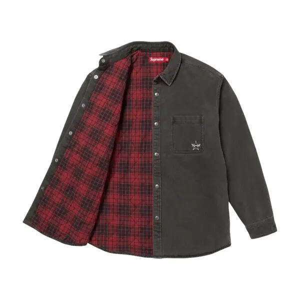 Supreme Fw25 Quilted Lined Denim Snap Shirt