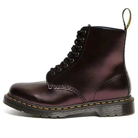 Dr. Martens 1460 Pascal Chroma Metallic Leather Lace Up Boots - Cherry Red