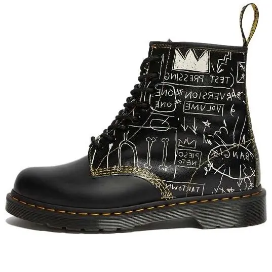 Dr. Martens X Jean-michel Basquiat 1460 Lace Up Boots - Black