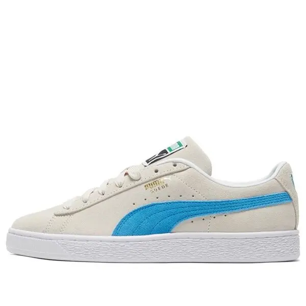 PUMA Suede Classic 21 Low Top Sneakers - White/blue