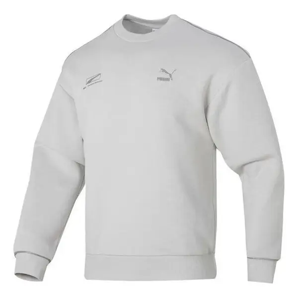 PUMA Logo Print Crewneck Sweater - Grey