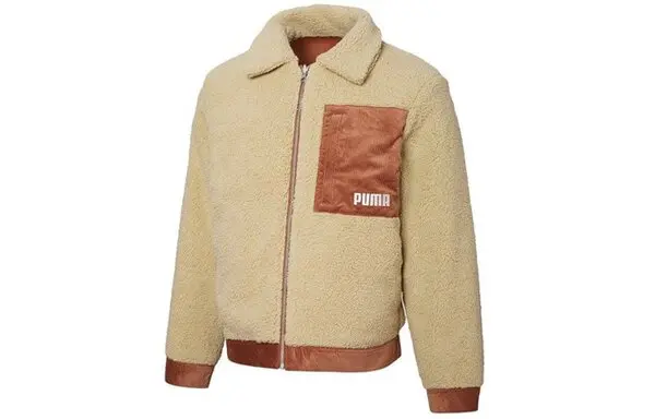 PUMA Corduroy Reversible Jacket With Embroidered Logo - Brown