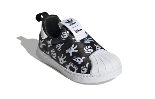 Adidas Disney X Superstar 360 'mickey's Hands' Slip-on Sneakers - Core Black/cloud White/core Black