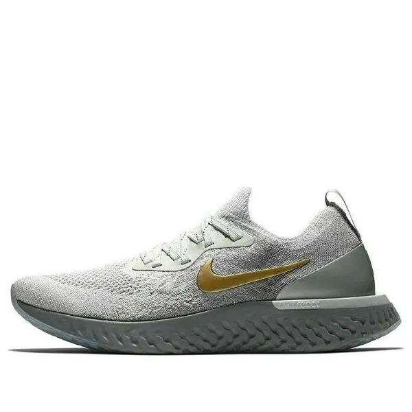 Nike Epic React Flyknit Premium 'vast Grey Gold' Athletic Shoes - Silverwhite