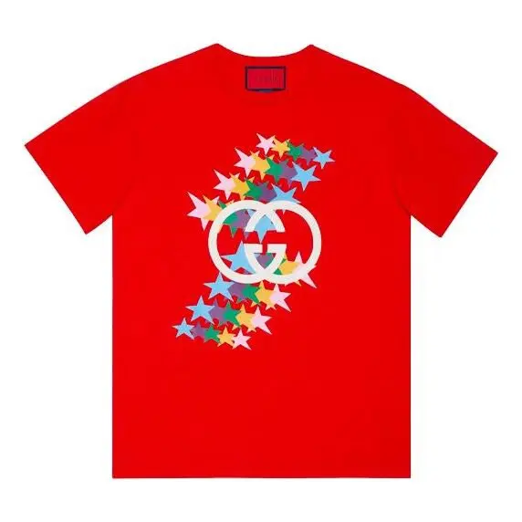 Gucci Rainbow Stars Logo T-shirt - Red/multicolor