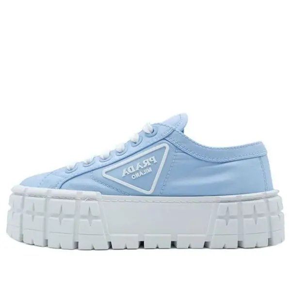 Prada Double Wheel Re-nylon Gabardine Sneakers - Blue/white