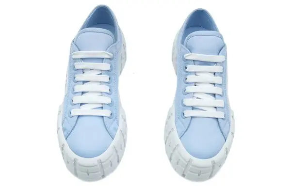 Prada Double Wheel Re-nylon Gabardine Sneakers - Blue/white