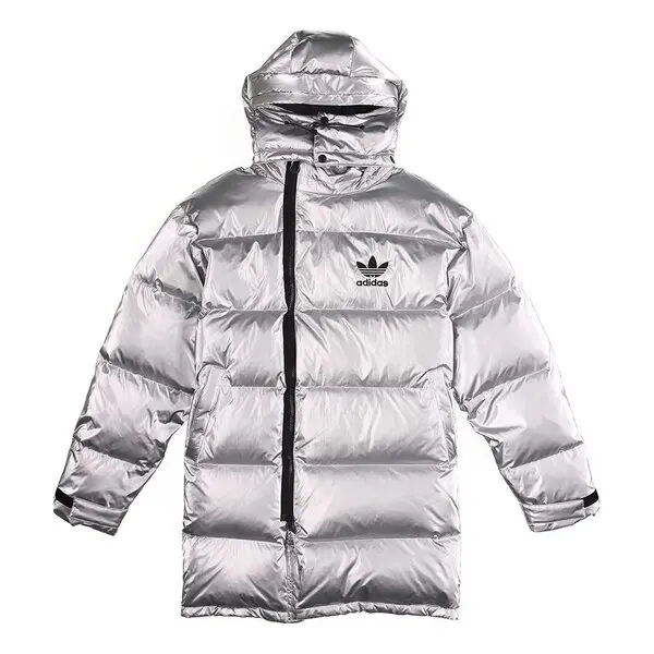 Adidas Originals Padded Hooded Down Jacket - Silver