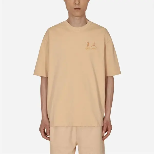 JORDAN X Union Crossover Ss22 Solid Color Breathable Logo Round Neck Short Sleeve Asia Edition Khaki - Default Color