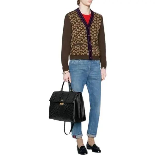 Gucci Square G Tiger Knit Cardigan