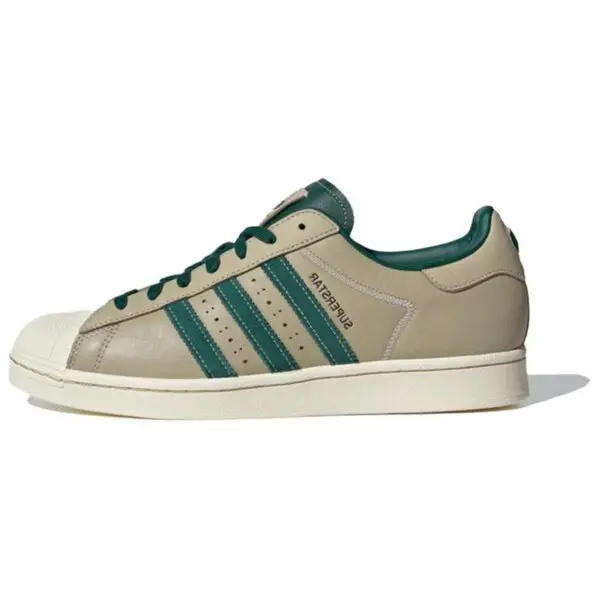 Adidas Originals Superstar "tan Green" Sneakers - Tan/green