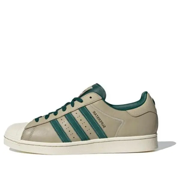 Adidas Originals Superstar "tan Green" Sneakers - Tan/green
