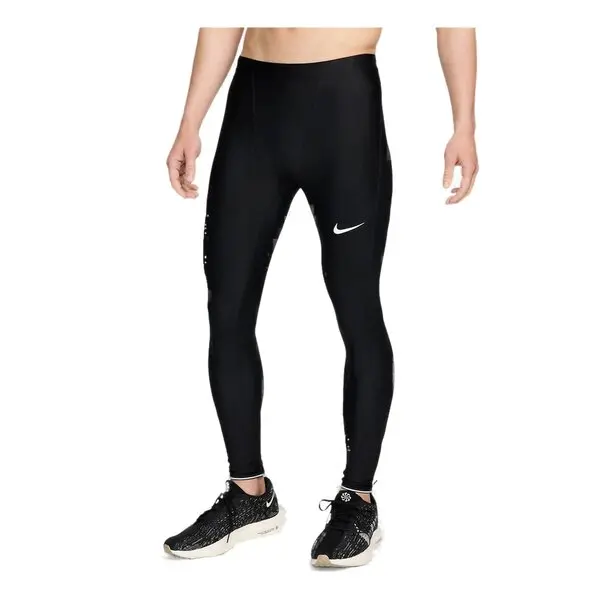 Nike Dri-fit Logo Tight Sports Gym Pants - Black