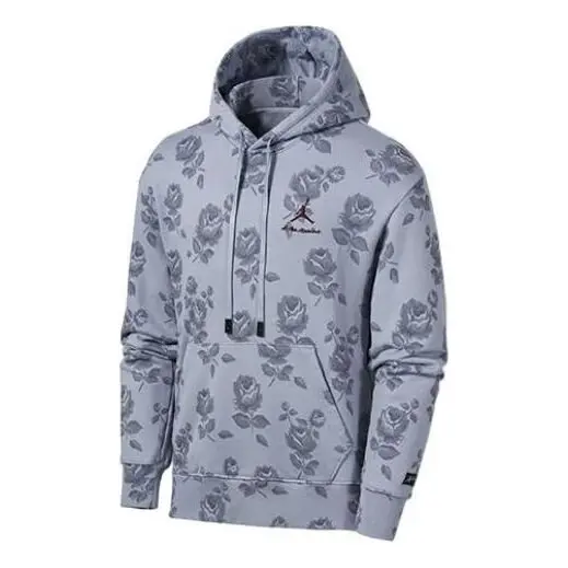 JORDAN X A Ma Maniere Floral Print Hoodie - Grey