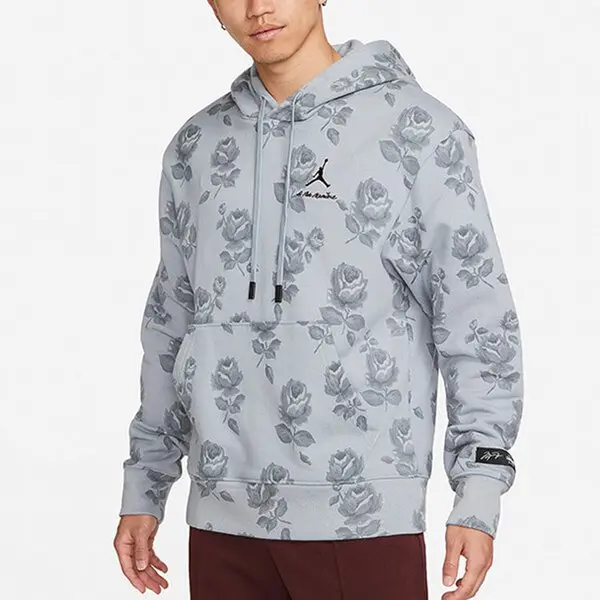 JORDAN X A Ma Maniere Floral Print Hoodie - Grey