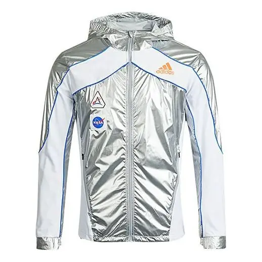 Adidas Space Jacket Hooded Running Jacket - Silver